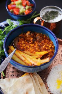 Gheimeh Recipe (Khoresht Gheymeh) with Persian Rice