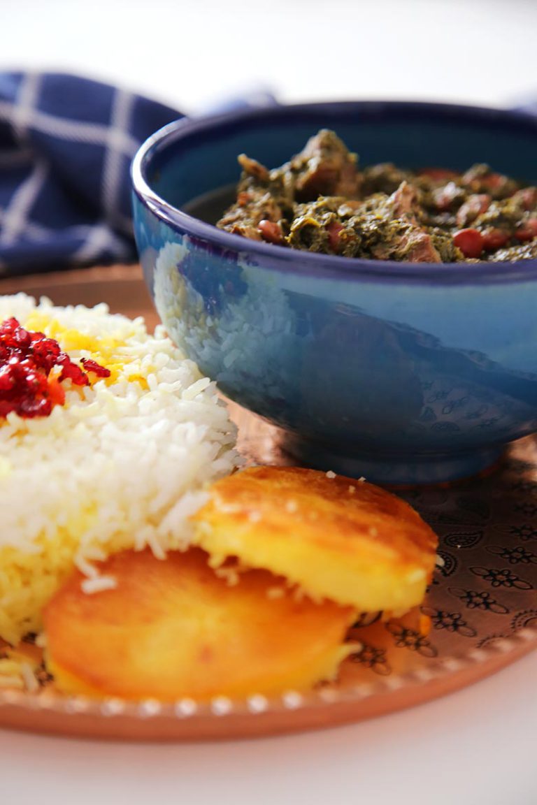 Ghormeh Sabzi Recipe (Persian Herb Stew) with Persian Rice