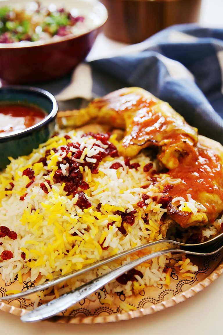 Zereshk Polo Morgh Recipe (Persian Barberry Rice With Chicken)