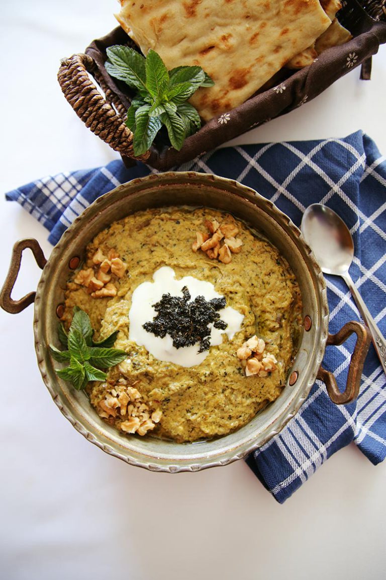 Kashke Bademjan Recipe (Grilled Eggplant Dip)