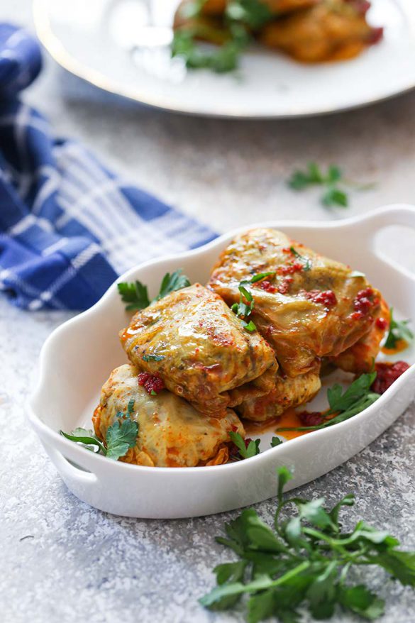 Dolmeh Kalam Recipe (Persian Stuffed Cabbage Rolls)