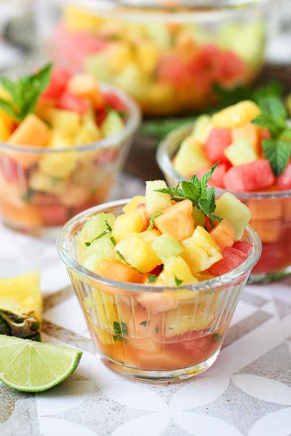 Melon and Pineapple Fruit Salad Recipe