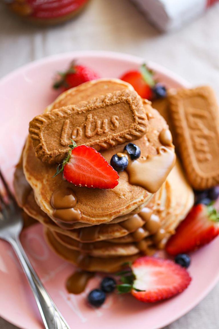 Lotus Biscoff Pancakes Recipe (Cookie Butter Pancakes)