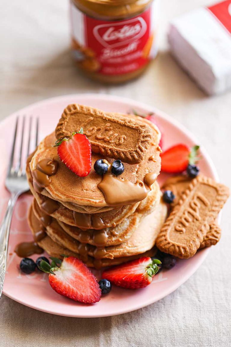 Lotus Biscoff Pancakes Recipe (Cookie Butter Pancakes)