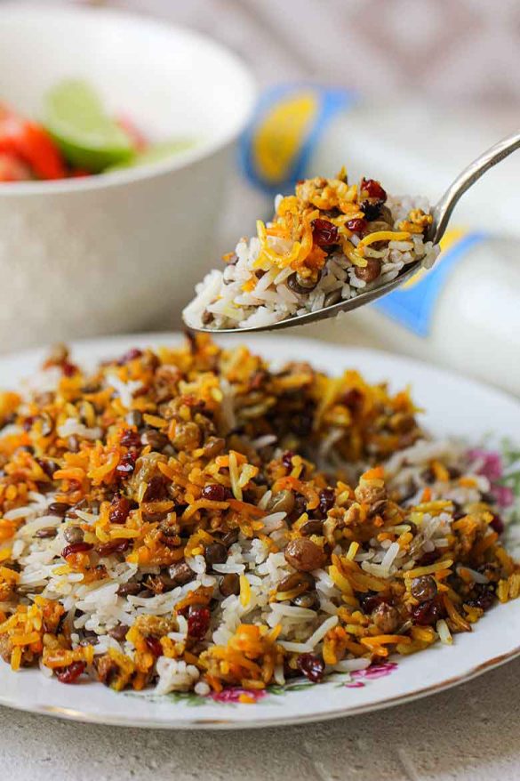 Adas Polo Recipe (Persian Lentil and Rice)