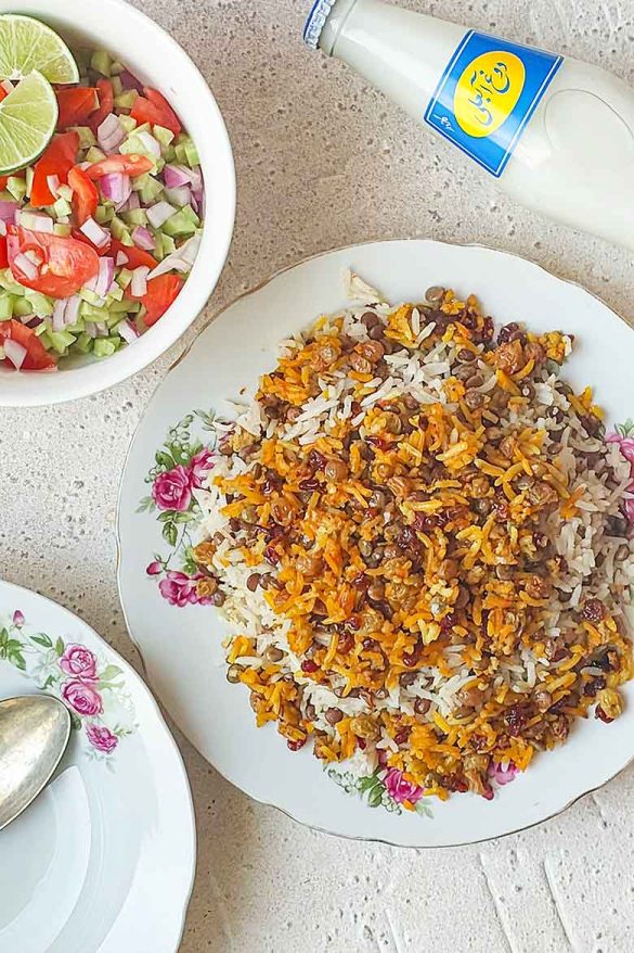 Adas Polo Recipe (Persian Lentil and Rice)
