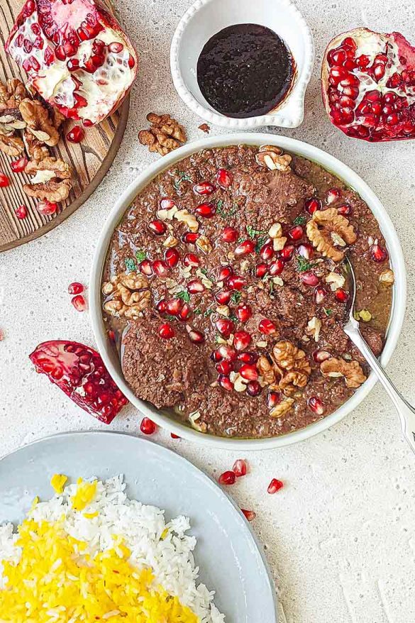 Khoresht Fesenjan Recipe (Persian Walnut Stew)