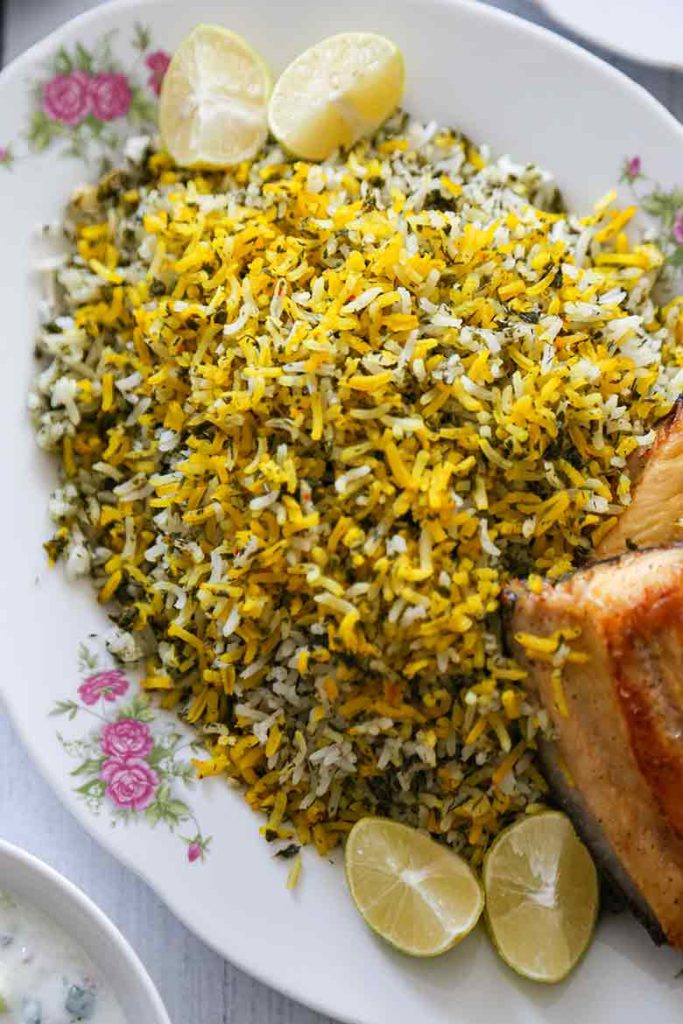 Sabzi Polo Ba Mahi Recipe (Persian Herb Rice with Fish)