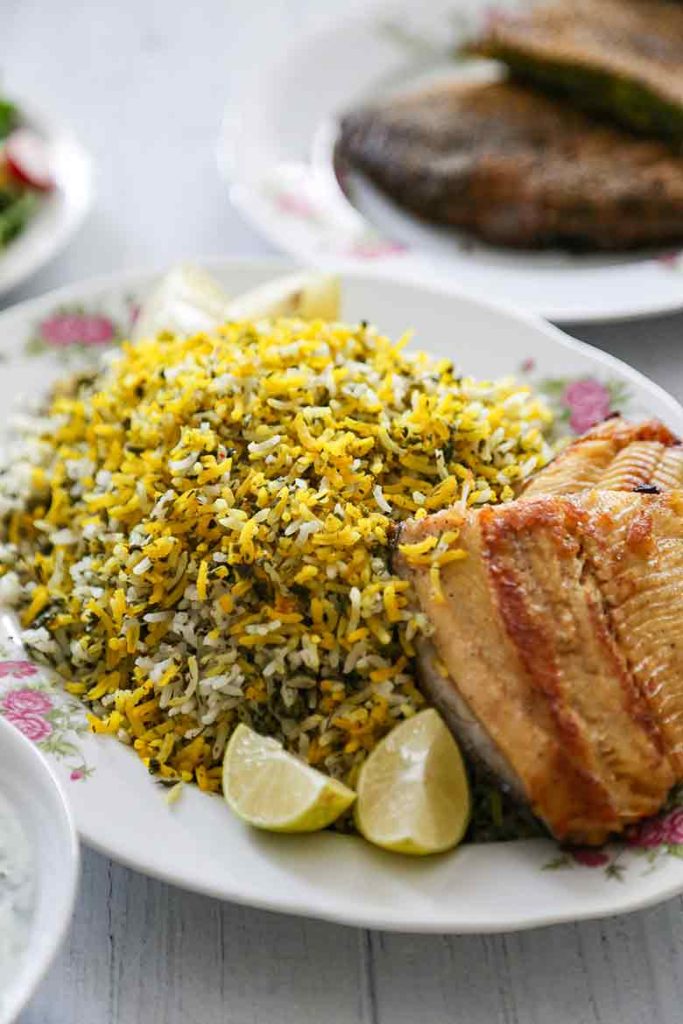 Sabzi Polo Ba Mahi Recipe (Persian Herb Rice with Fish)