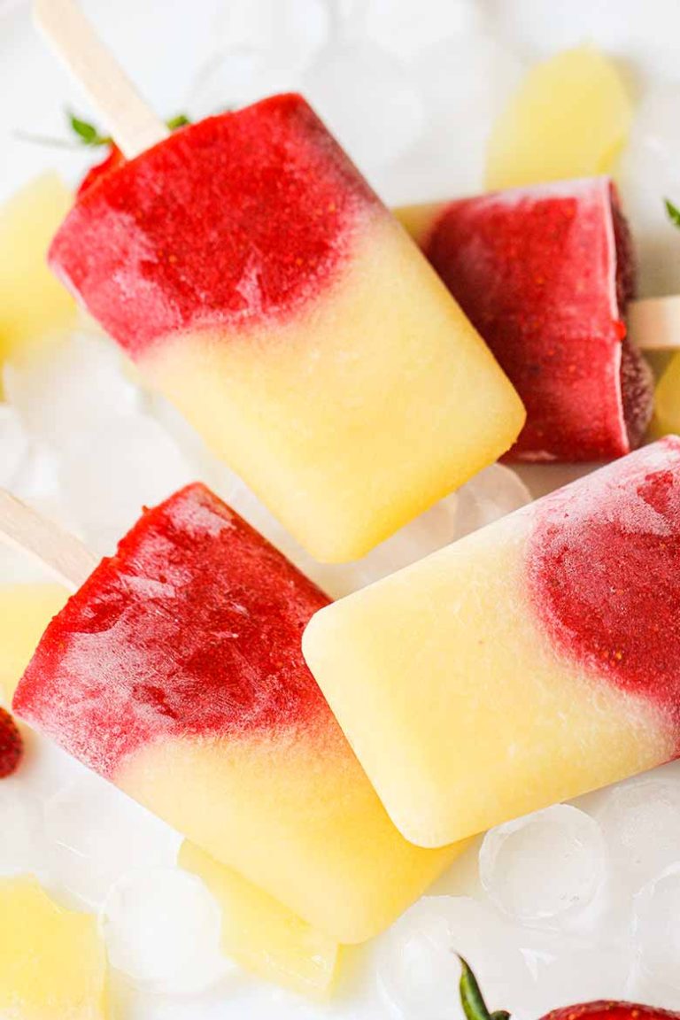 Strawberry Pineapple Popsicles