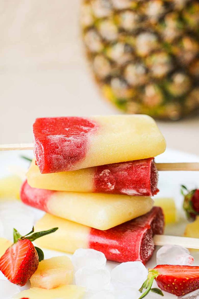 Strawberry Pineapple Popsicles