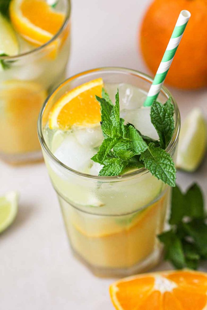 Orange Mojito Mocktail With Sprite