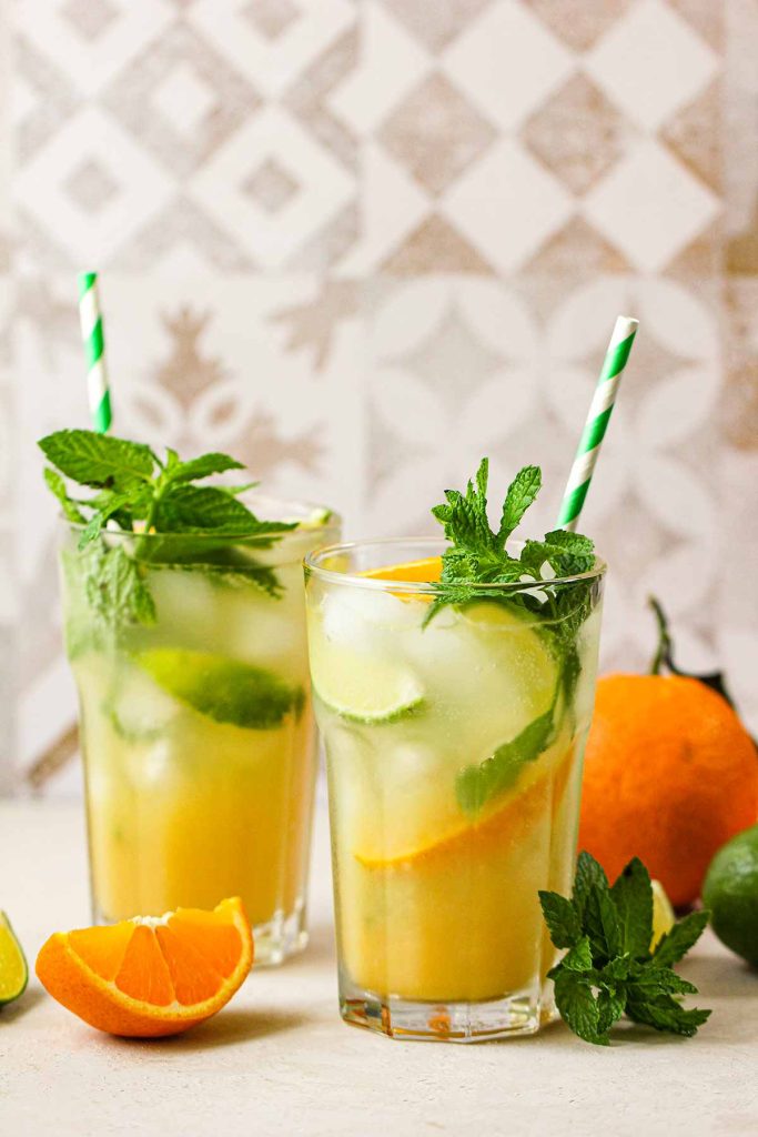 Orange Mojito Mocktail With Sprite