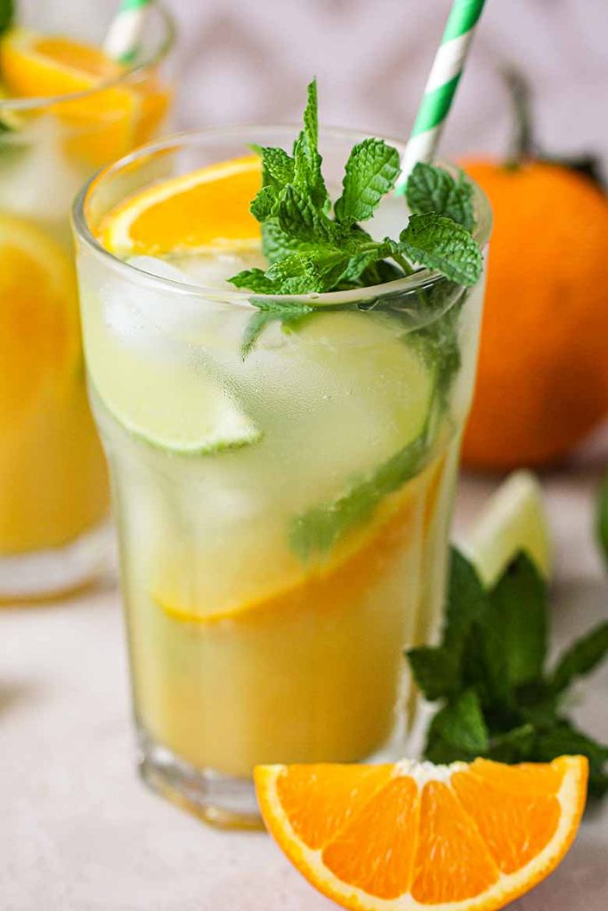 Orange Mojito Mocktail With Sprite