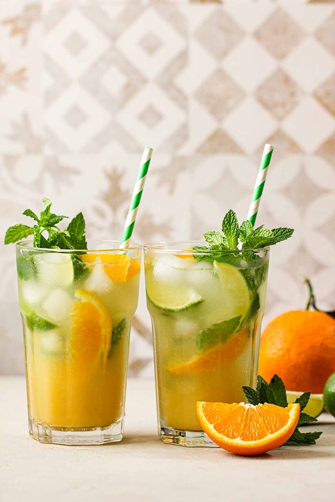 Orange Mojito Mocktail With Sprite