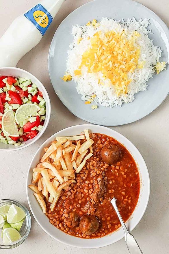 Khoresht Gheimeh Recipe (Khoresh Gheymeh) with Persian Rice