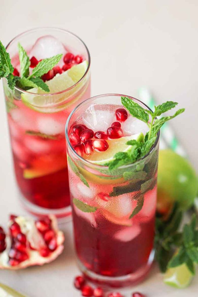 Pomegranate Mojito Mocktail