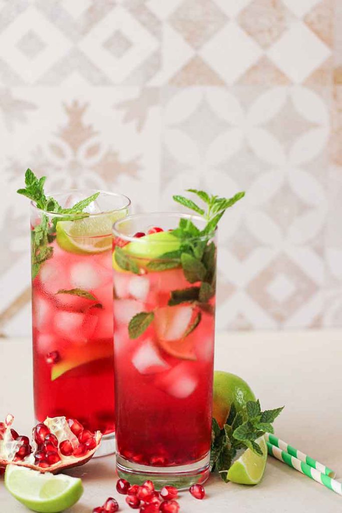 Pomegranate Mojito Mocktail