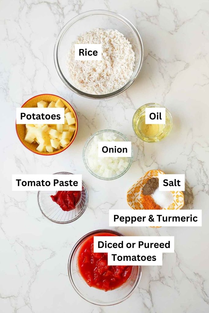 Estamboli Polo Recipe (Persian Tomato Rice With Potatoes)